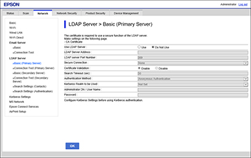 Configuring The LDAP Server And Selecting Search Settings