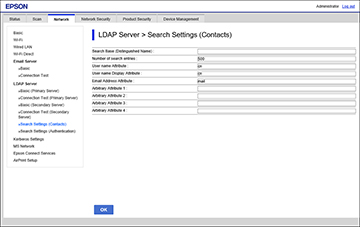Configuring The LDAP Server And Selecting Search Settings