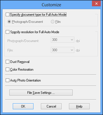 Scanning in Full Auto Mode