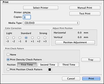 Adjusting CD/DVD Print Quality - Mac OS X