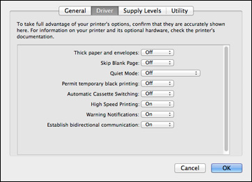 Selecting Printing Preferences - Mac OS X