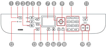 Printer Parts - Control Panel Buttons and Lights