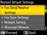 Resetting Control Panel Defaults