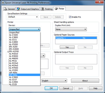 Selecting the Product - PCL Printer Software - Windows