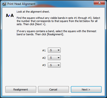 Aligning the Print Head Using the Product Software