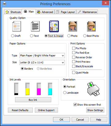 Selecting Basic Print Settings - Windows