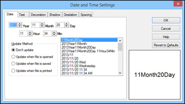 Inserting the Date and Time in Label Editor