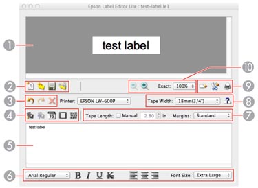 Label Editor Lite Main Window