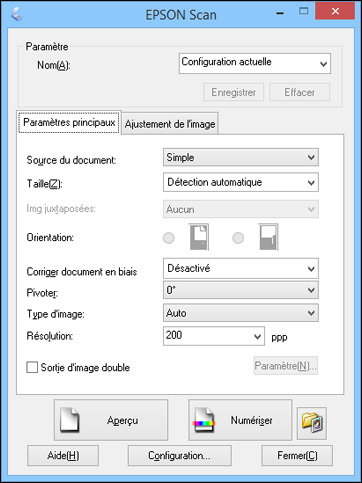 Numérisation à l'aide d'Epson Scan