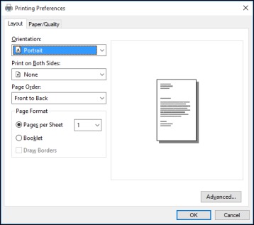 Selecting Default Print Settings - PostScript Printer Software - Windows