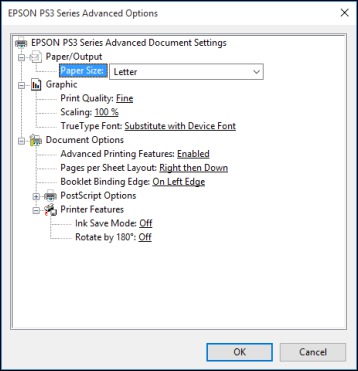 Selecting Additional Layout and Print Options - PostScript Printer Software - Windows