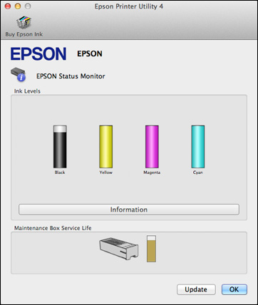 Checking Cartridge and Maintenance Box Status with OS X