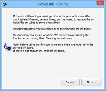 Flushing the Ink Tubes Using a Computer Utility
