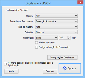 Digitalização com Document Capture Pro ou Document Capture