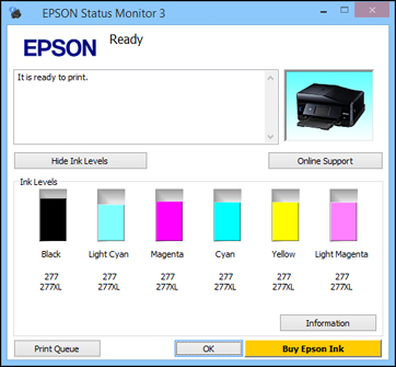 Checking Cartridge Status with Windows