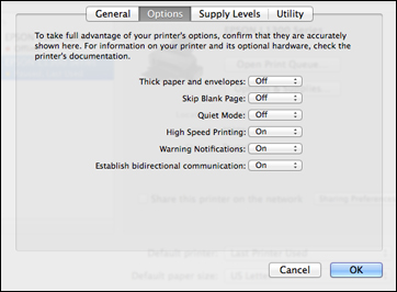 Selecting Printing Preferences - Mac