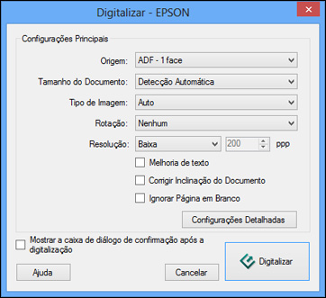 Digitalização com Document Capture Pro e Document Capture