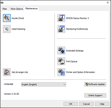 Selecting Extended Settings - Windows