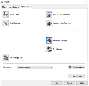 Changing the Language of the Printer Software Screens