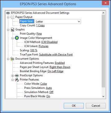 Selecting Additional Layout and Print Options - PostScript Printer Software - Windows
