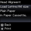 Aligning the Print Head Using the Product Control Panel