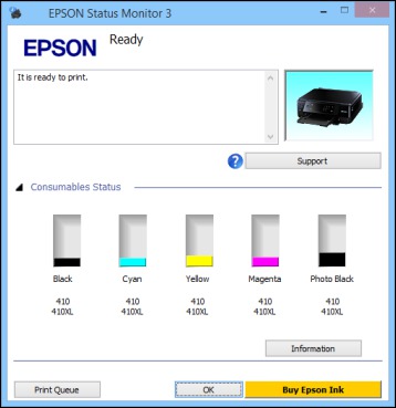Checking Cartridge Status with Windows