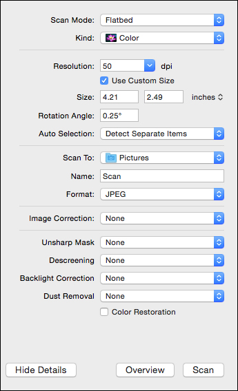 Scanning with OS X Using Image Capture