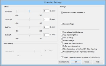 Selecting Extended Settings - Windows