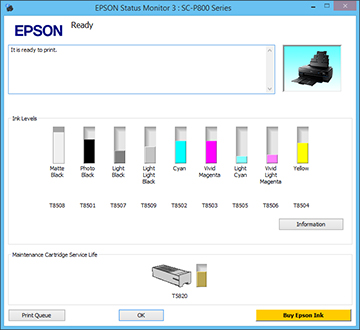 Checking Cartridge Status with Windows