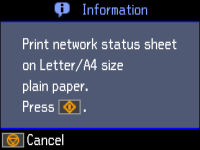Printing a Network Status Sheet