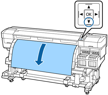 Attaching the Take-up Roll Core to the Auto Take-up Reel