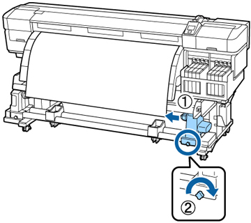 Attaching the Take-up Roll Core to the Auto Take-up Reel