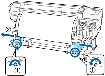 Attaching the Take-up Roll Core to the Auto Take-up Reel