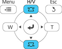 Correcting Image Shape with the Keystone Buttons