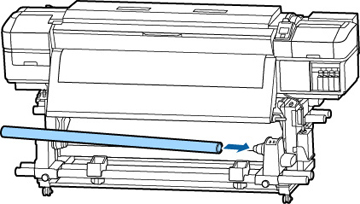 Attaching the Take-up Roll Core to the Auto Take-up Reel
