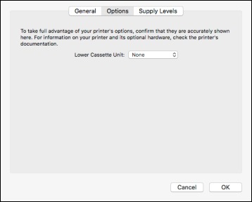 Enabling the Optional Paper Cassette - PostScript Printer Software - OS X