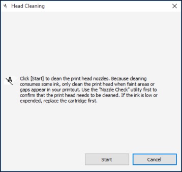 Cleaning the Print Head Using a Computer Utility