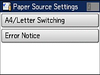 Selecting the Default Paper Source Settings