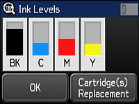 Checking Cartridge Status on the LCD Screen