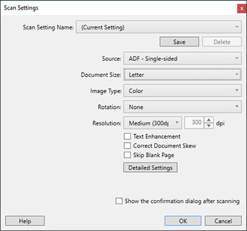 Scanning with Document Capture Pro in Standard View