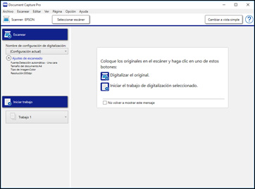Cómo escanear con Document Capture Pro en vista estándar