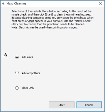 Cleaning the Print Head Using a Computer Utility