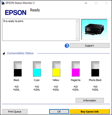 Checking Cartridge Status with Windows