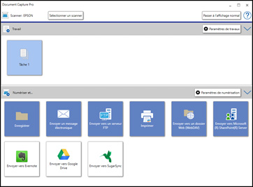 Numérisation à l'aide de Document Capture Pro en affichage simple