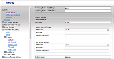 Configuring SNMPv3 Protocol Settings