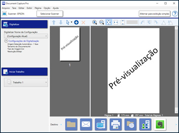 Digitalização com Document Capture Pro em Standard View