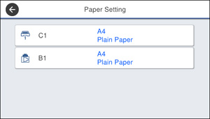 Selecting the Paper Settings for Each Source - Control Panel