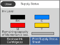 Checking Cartridge Status on the LCD Screen