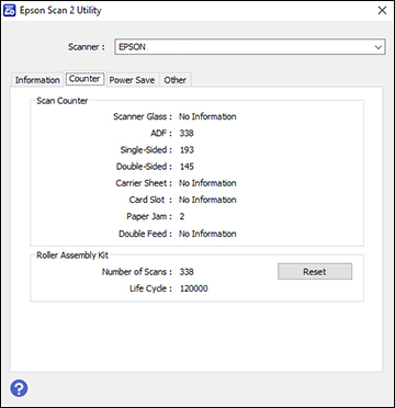Checking the Scanner Roller Counter