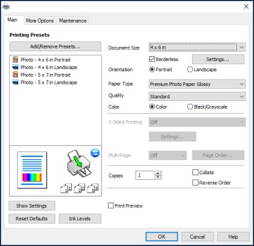 Selecting Basic Print Settings - Windows